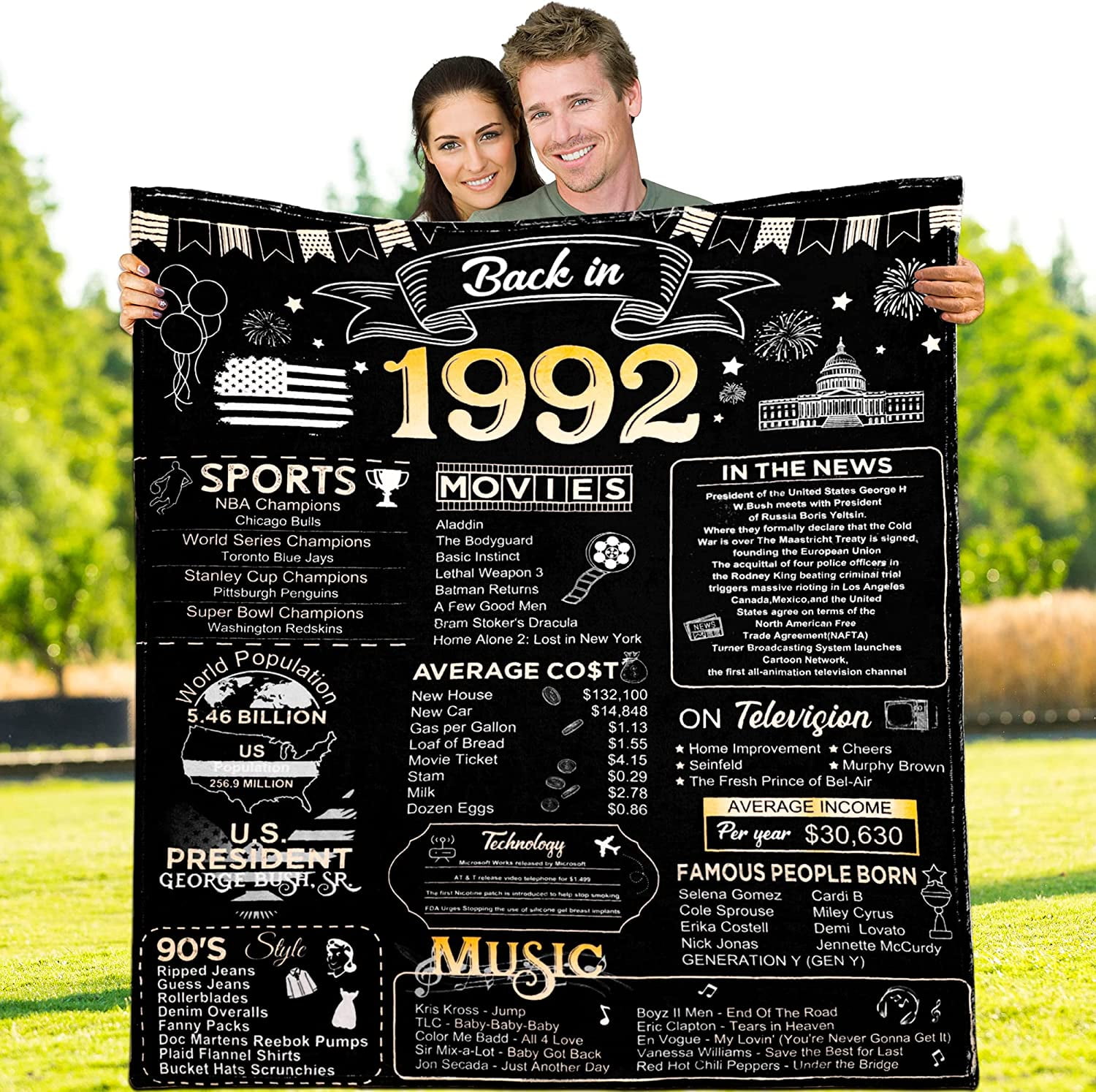 50th Birthday Blanket Gift for Women or Men, 50 Years Old 1973 Anniversary Weeding Gift for Wife ...