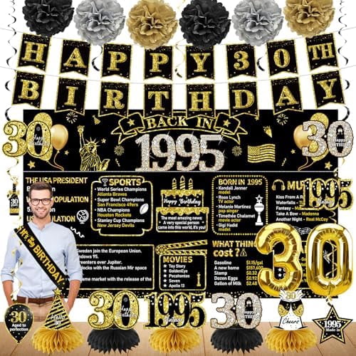 50th Birthday Decorations for Men, 21pcs Vintage 1975 Banner Party ...
