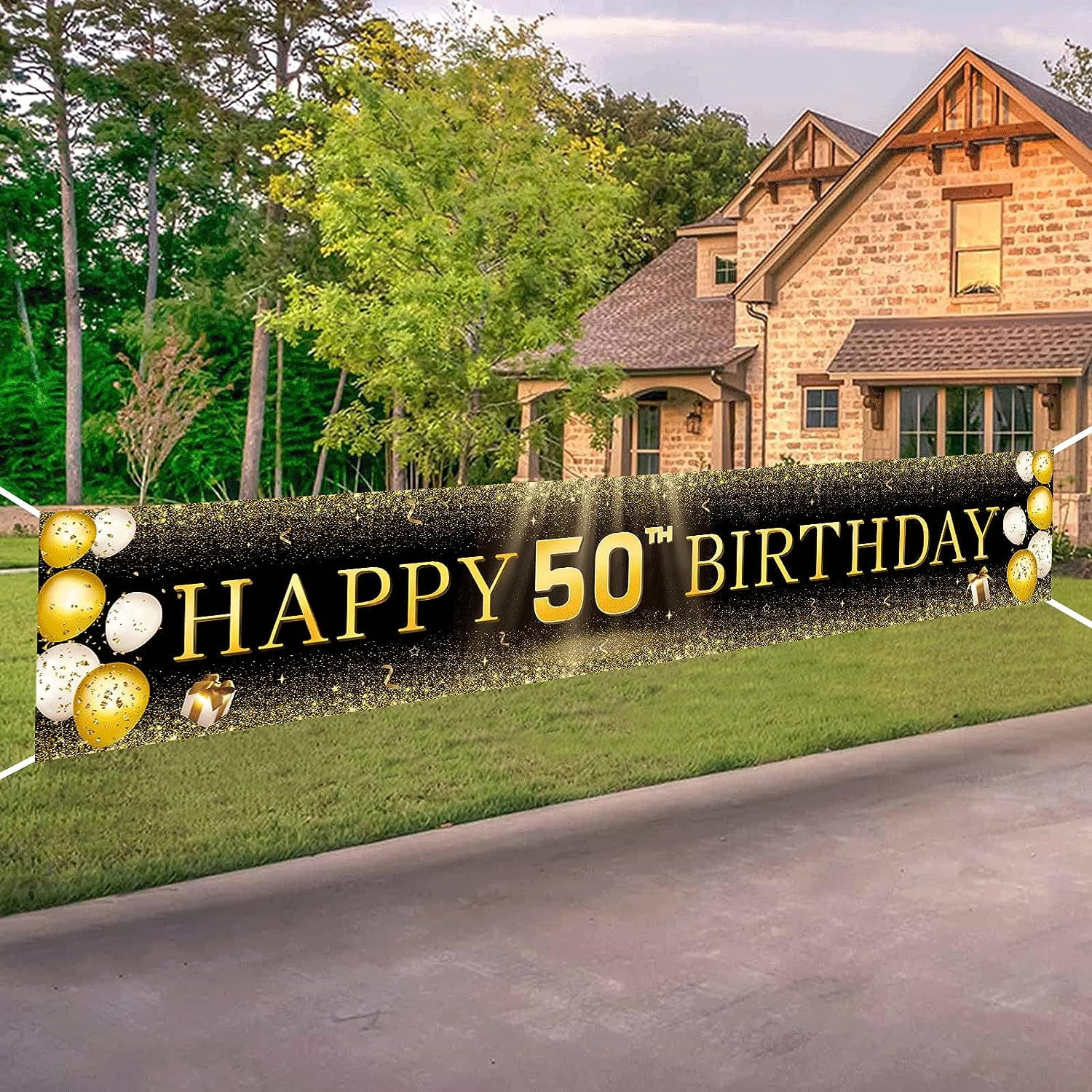 50th Birthday Decorations for Men Women,Black and Gold Happy 50th ...