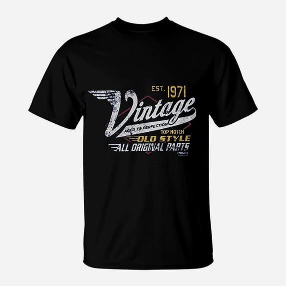 50th Birthday Gift 1971 Aged To Perfection Racing TShirt - Walmart.com