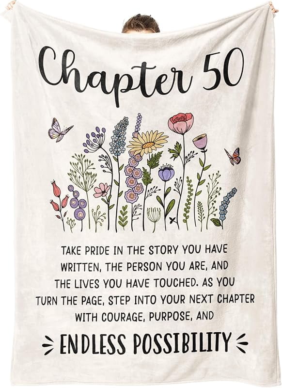 50th Birthday Gifts for Her, Him, Chapter 50 Birthday Blanket, 50 Year ...