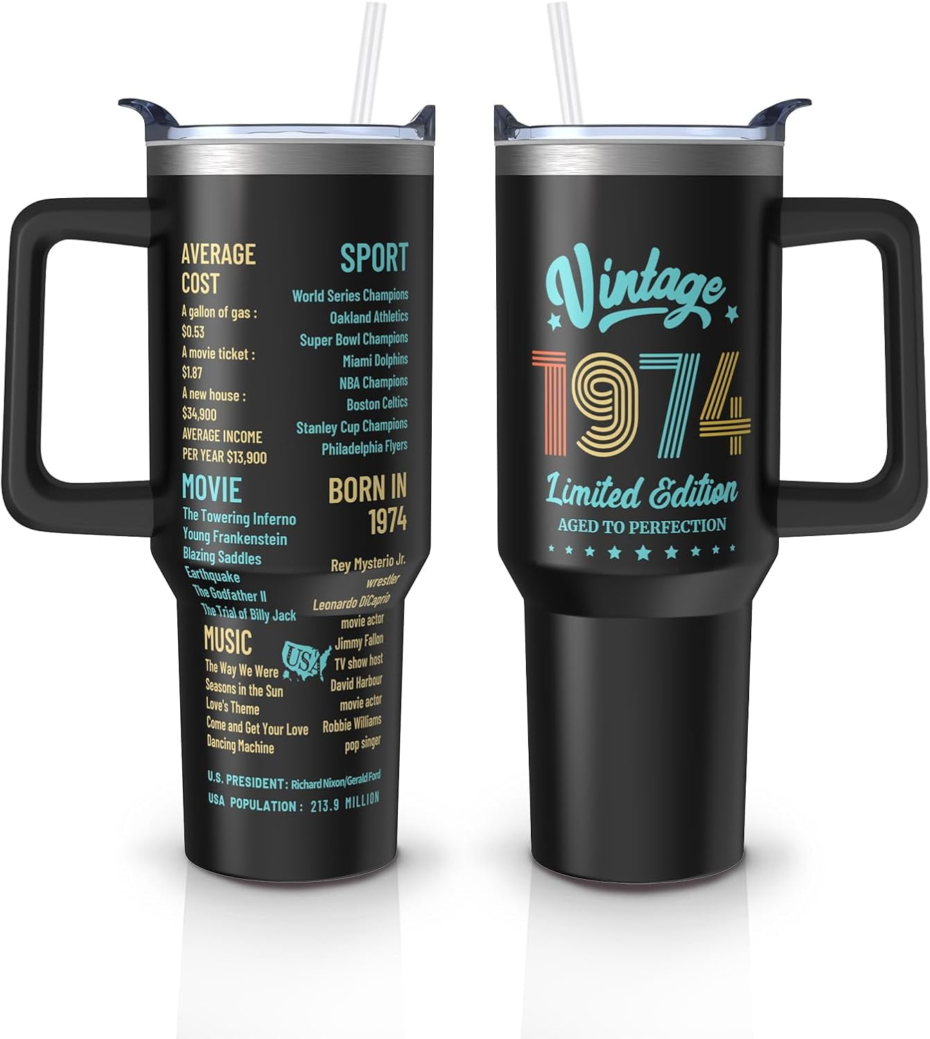 50th Birthday Gifts for Men Women - 1974 50th Birthday Tumbler Cup for ...