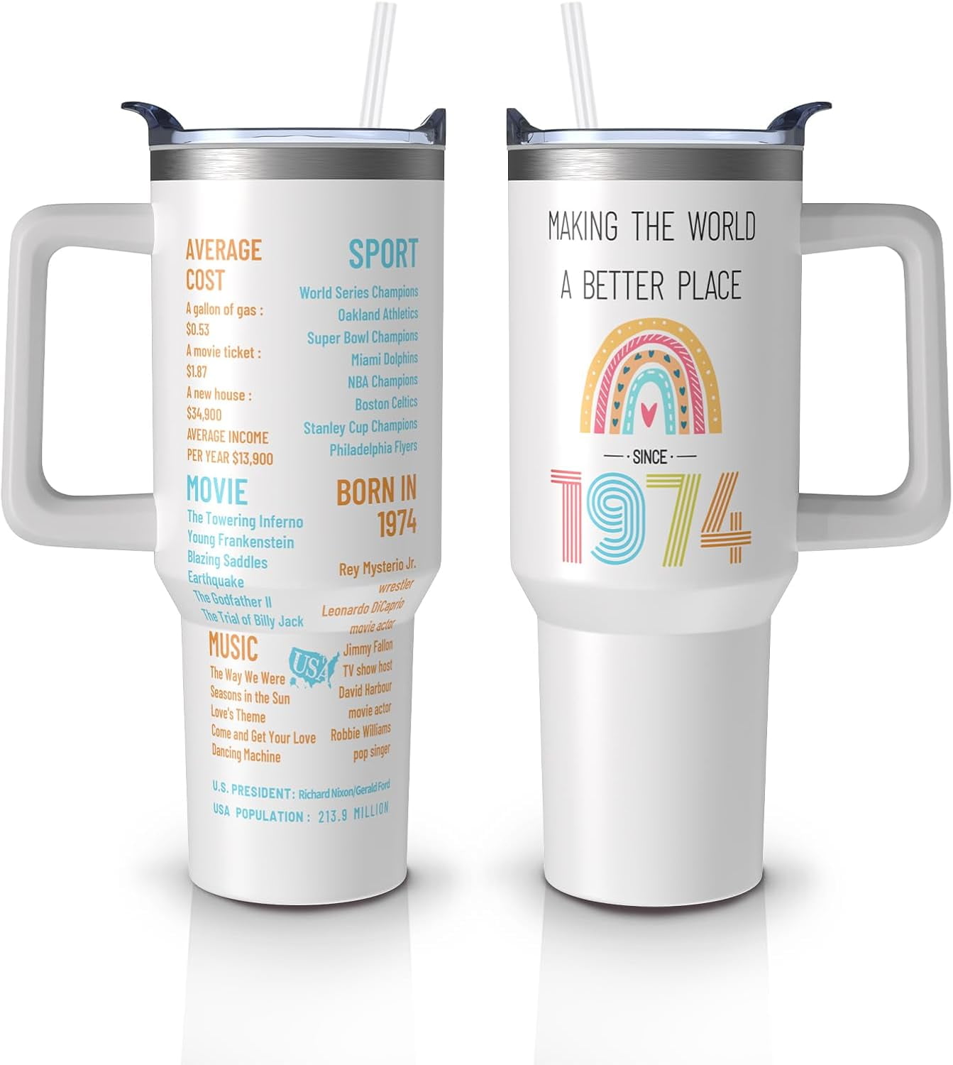 50th Birthday Gifts for Men Women - 1974 50th Birthday Tumbler Cup for ...