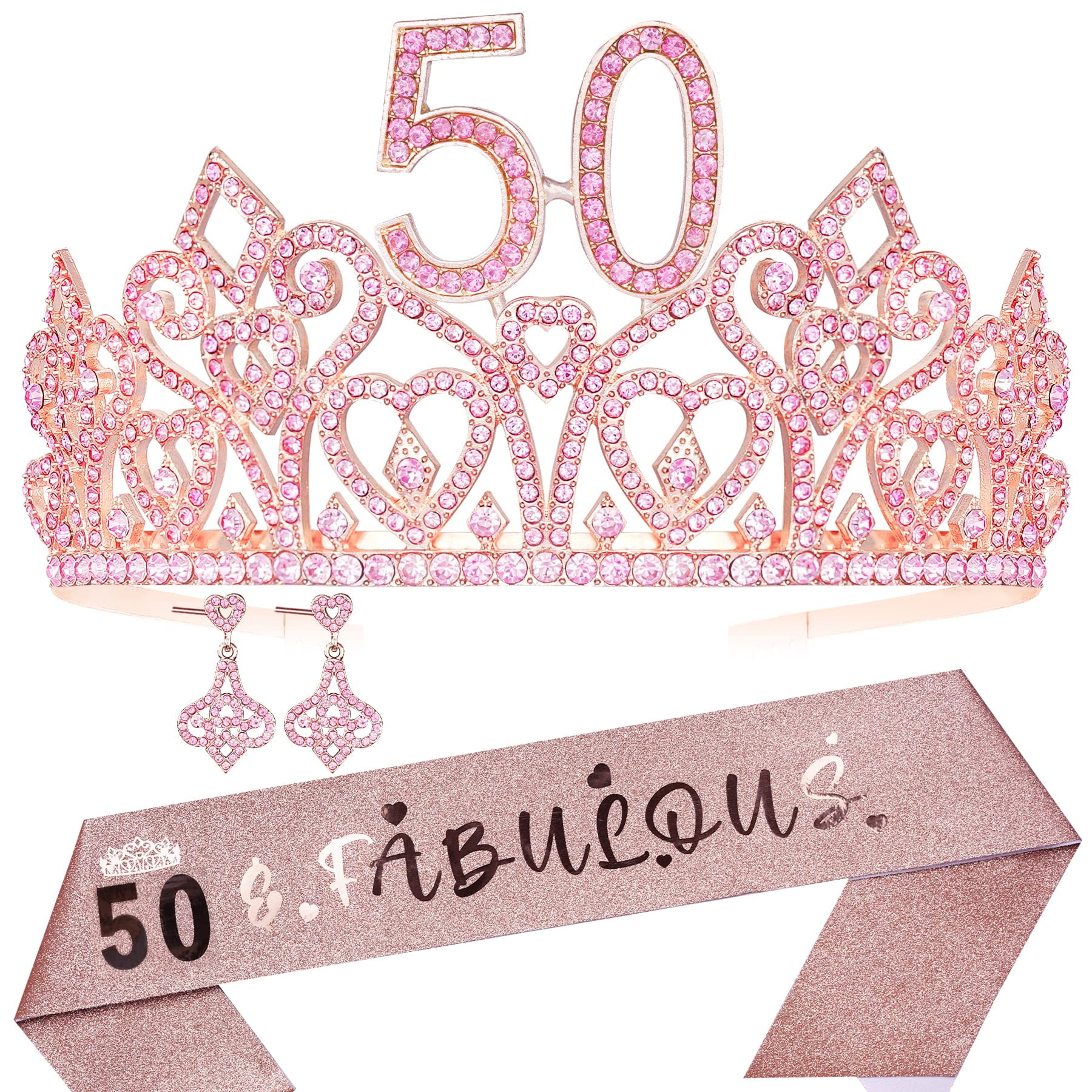 Cool Gifts for AJH3 50th Birthday,50th Birthday Tiara for Birthday Sash ...