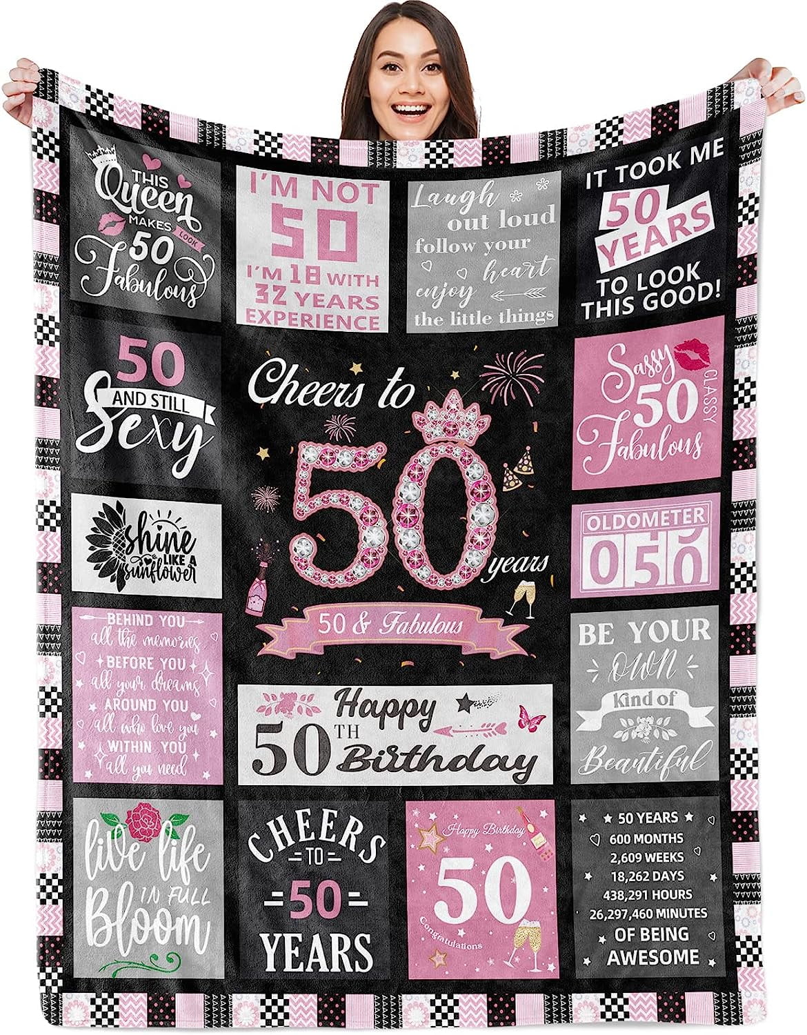 50th Birthday Gifts for Women Blanket, 50th Birthday Gift Ideas, 50th ...