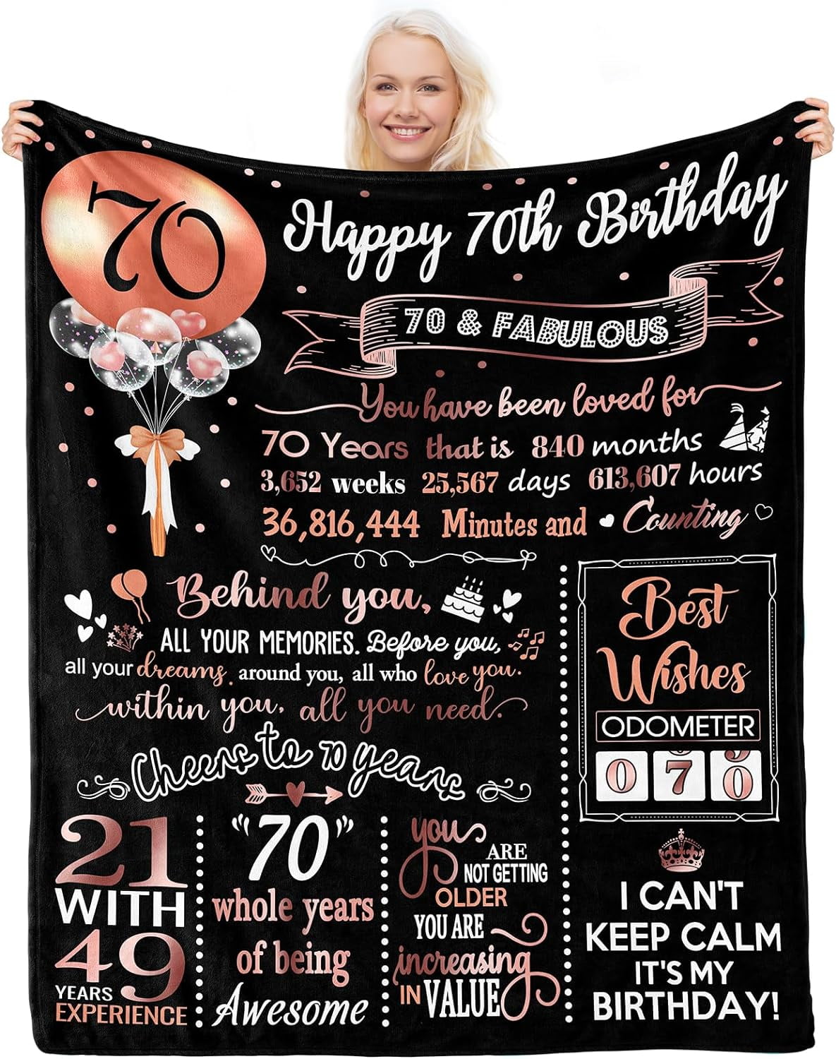 50th Birthday Gifts for Women Men 1973 50th Birthday Blanket Happy 50th ...