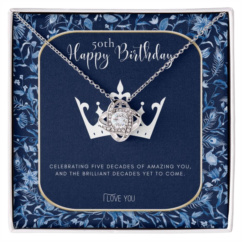50th Birthday Gifts for Women Necklace for Her 5 Decade Jewelry 50 ...