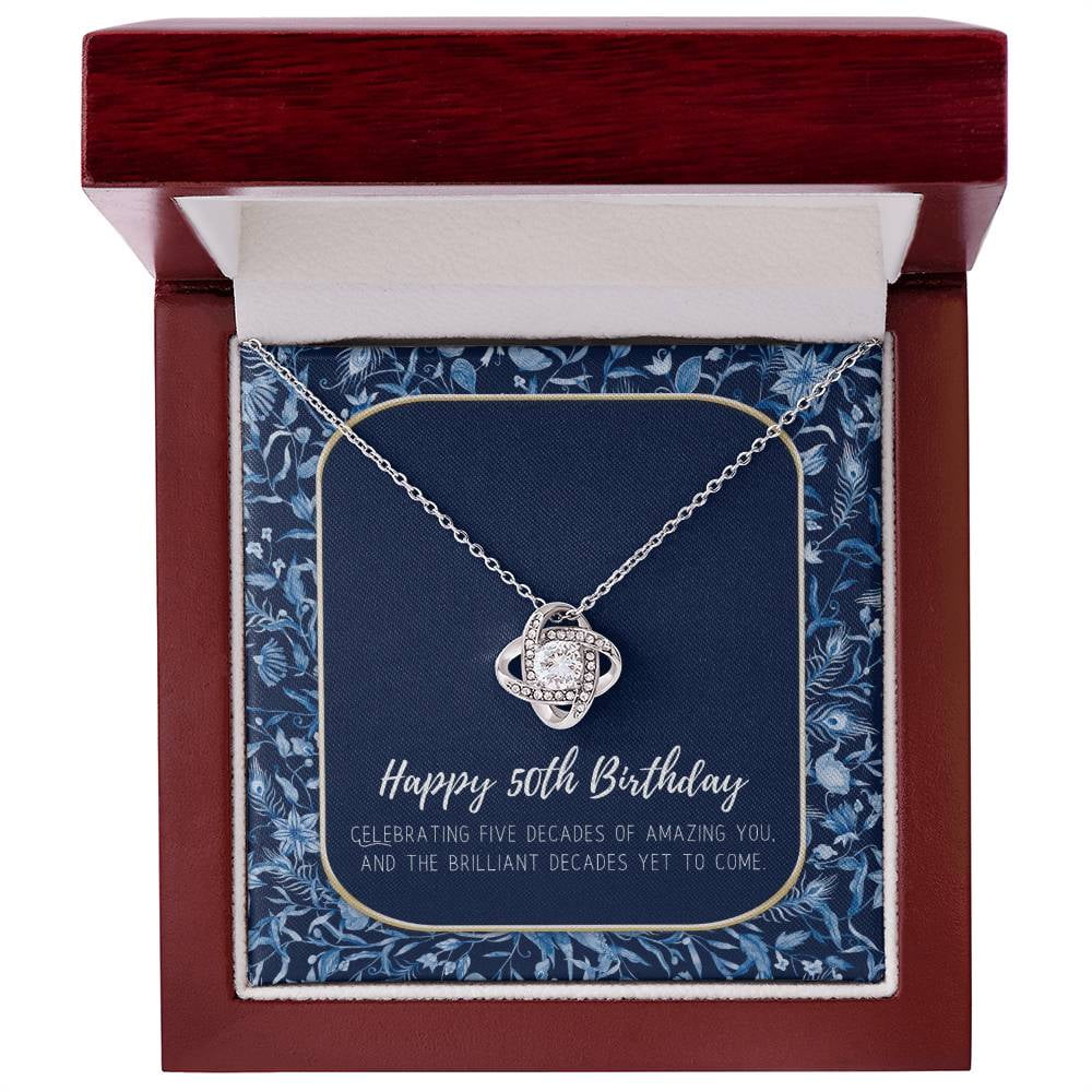 50th Birthday Gifts for Women Necklace for Her 5 Decade Jewelry 50 ...