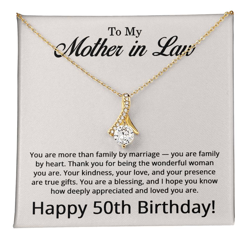 50th Birthday Gifts for Mother in Law - To My Mother in Law Necklace ...