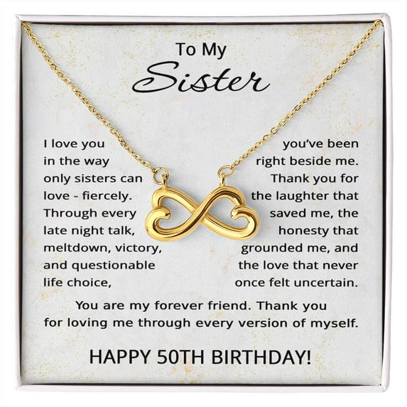 50th Birthday Gifts for Sister - To My Sister Necklace from Sister - 50 ...