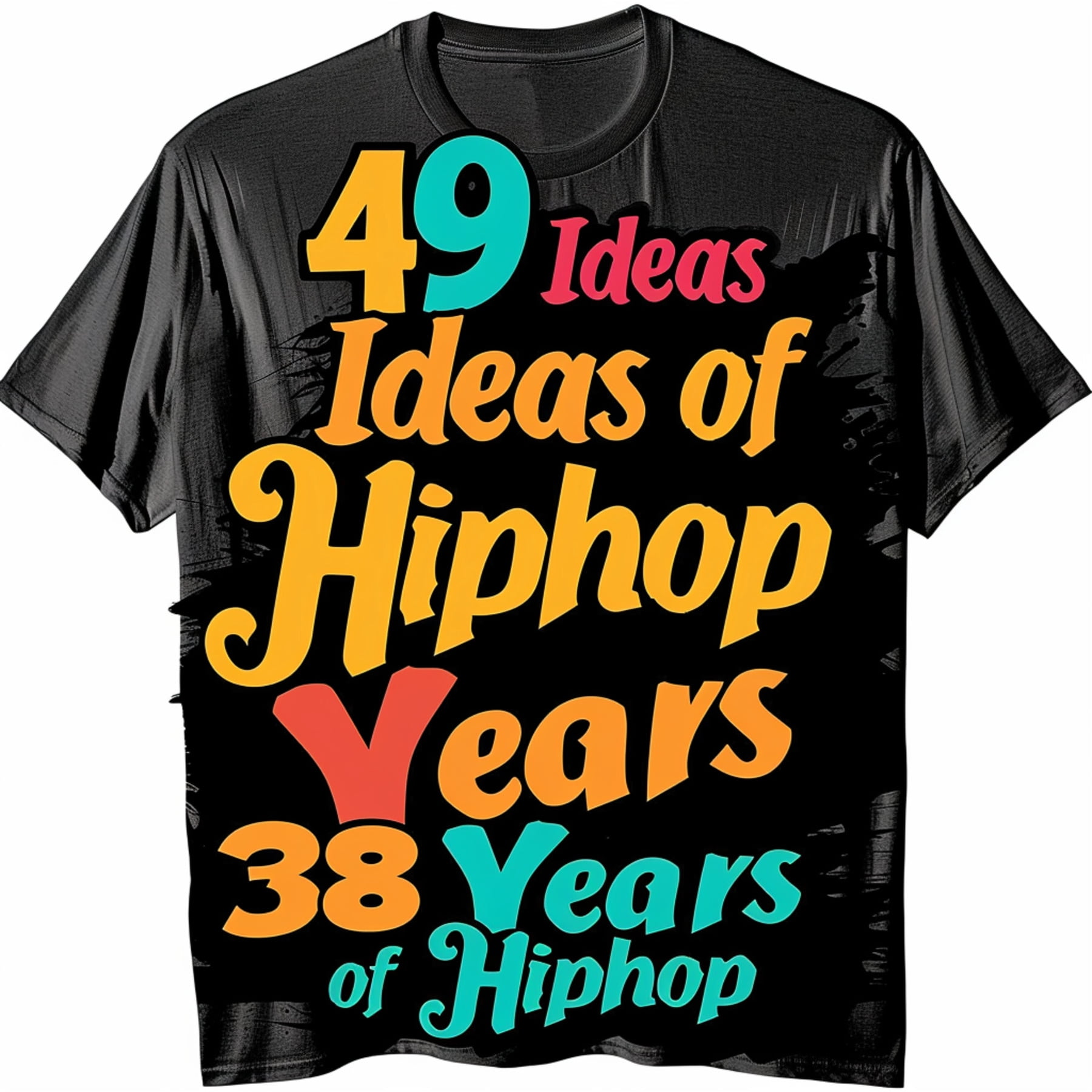 50th Birthday Hip Hop T Shirt Retro Font Rainbow Design 38 Years of Hip ...
