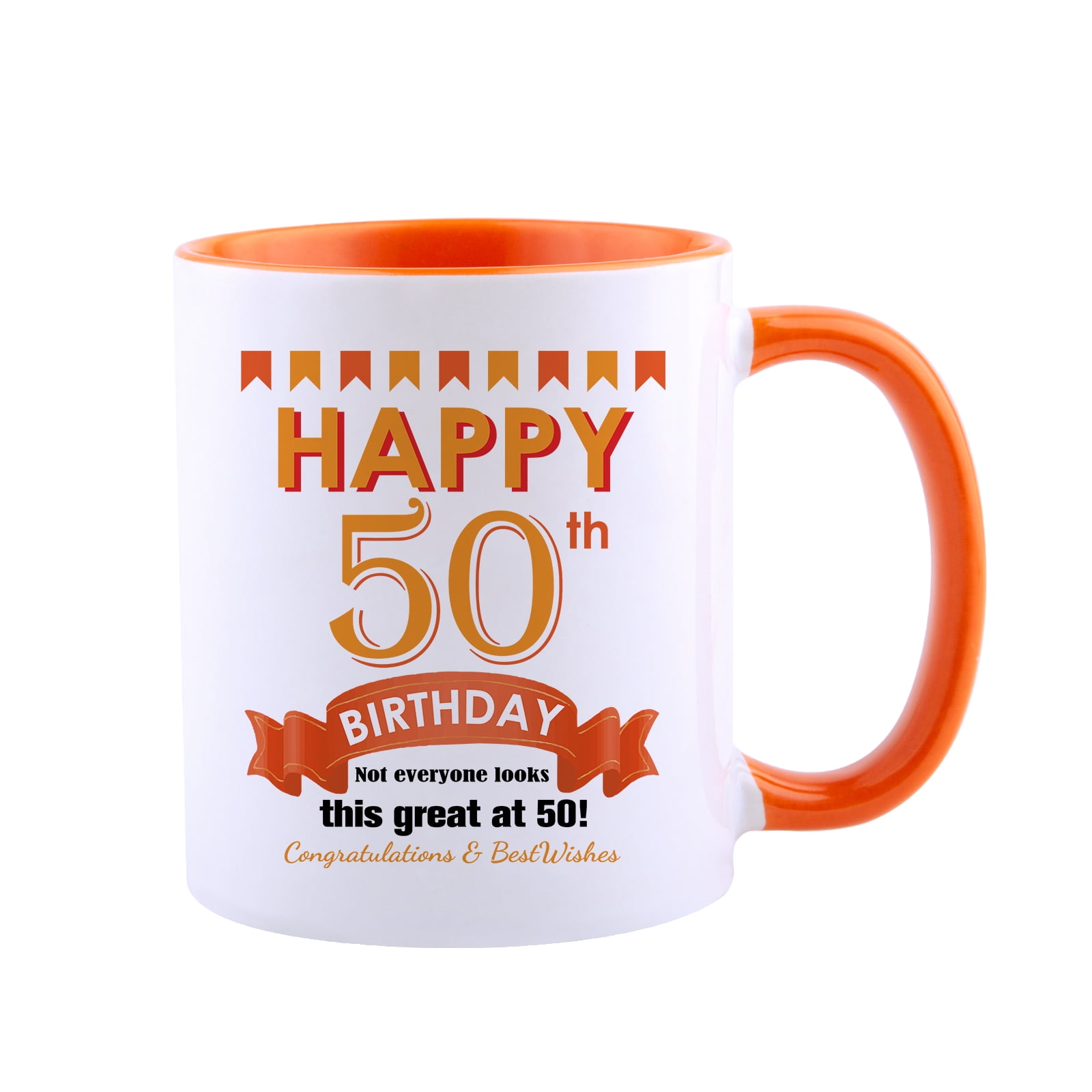 Funnil 50th Birthday Gifts for Her, Warmer Ceramic Coffee Mug Funny ...
