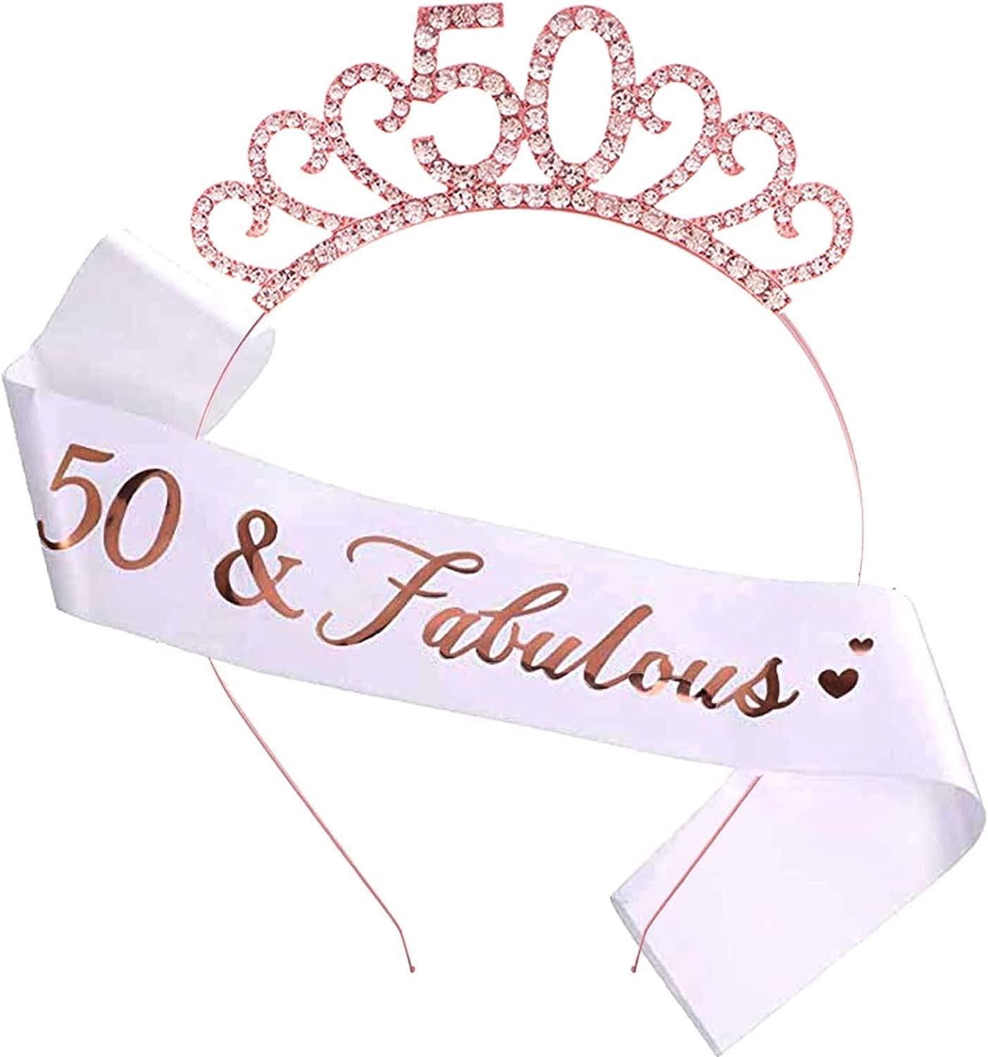 50th Birthday Sash and Crystal Tiaras for Women 50th Birthday ...