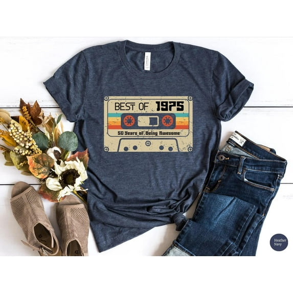 50th Birthday Shirt, 1975 Limited Edition Cassette T-Shirt, 50th ...