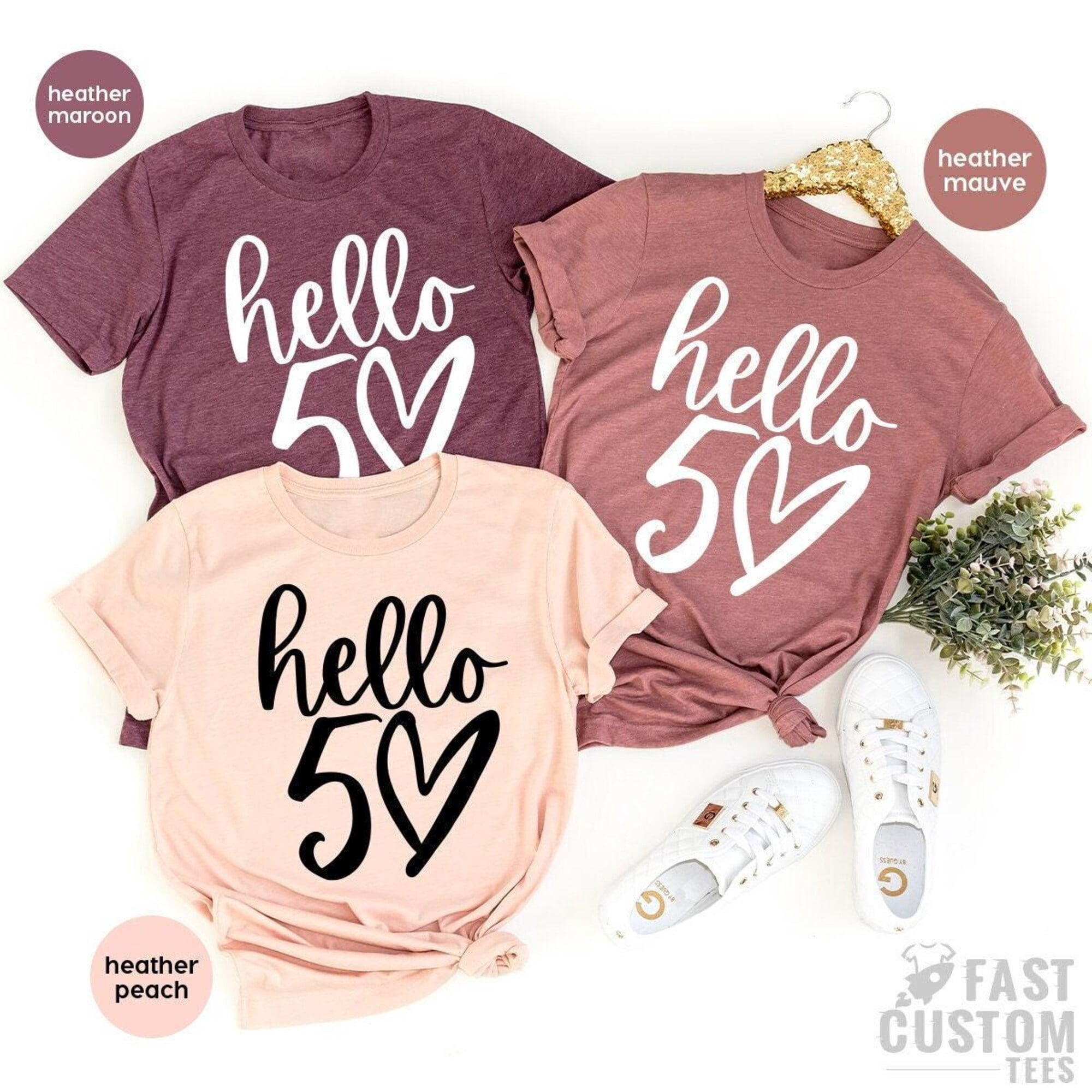 50th Birthday Shirt Hello 50 TShirt Fifty Years Old Gift Hello Fifty ...