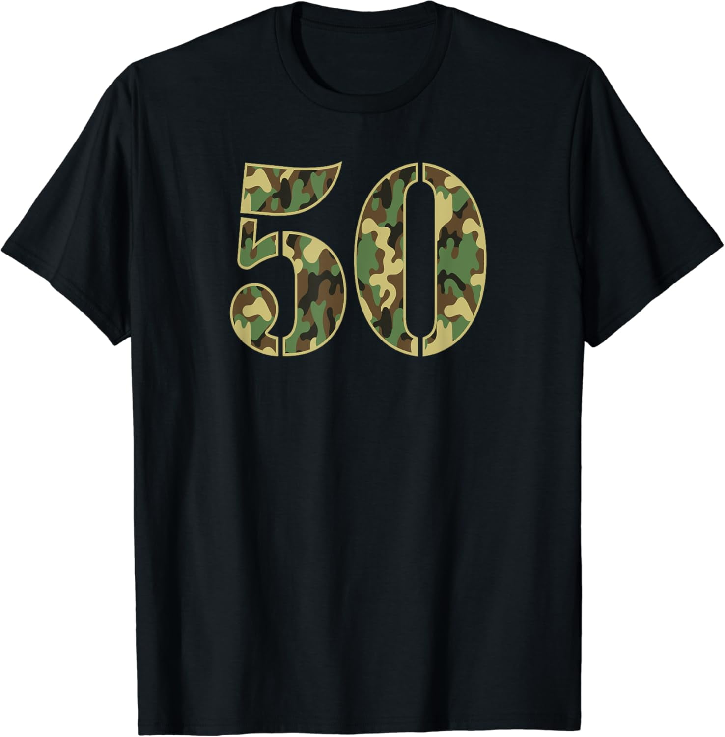 50th Birthday Soldier Number 50 Year Old Military Camo T-Shirt ...