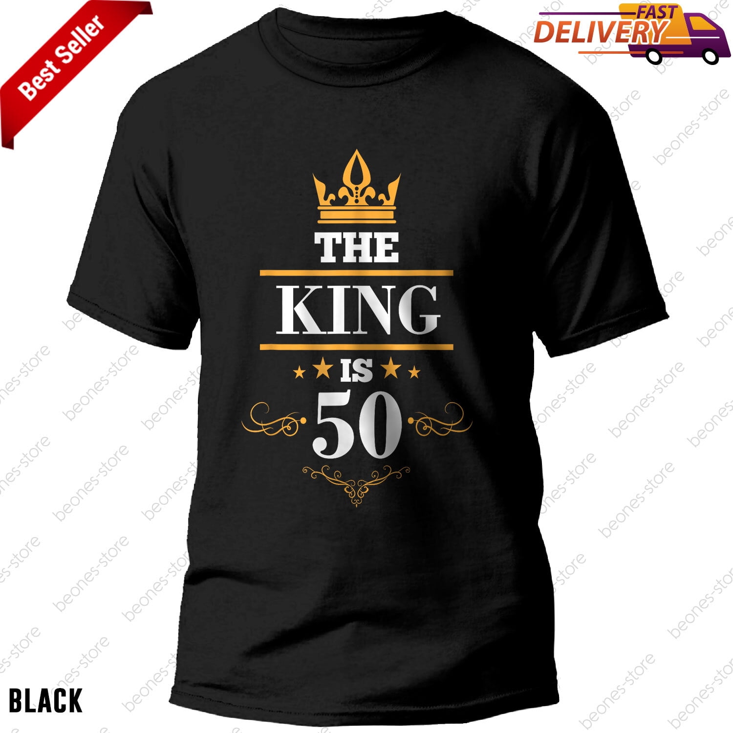 50th Birthday T-Shirt with Crown Design for Kings Celebrating 50 Years Old Perfe - Walmart.com