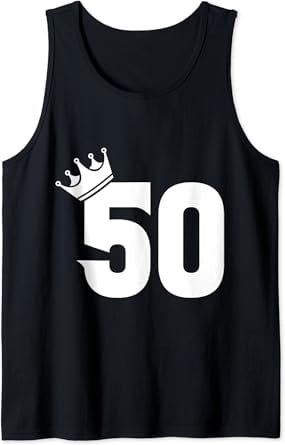 50th Birthday Women Men Vintage Number 50 With Crown Tank Top - Walmart.com