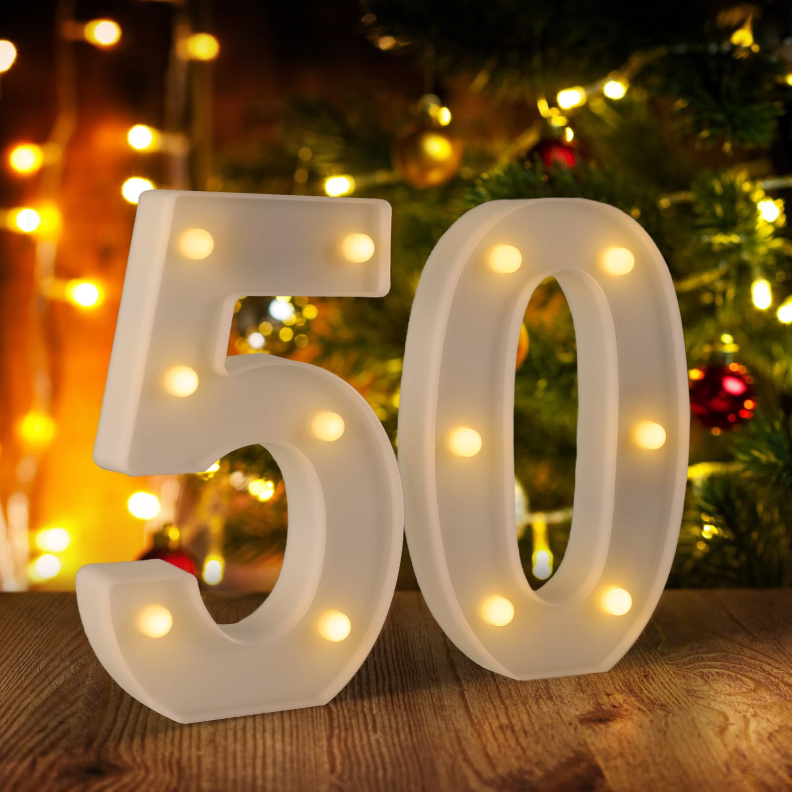 50th Wedding Anniversary Decorations, Light Up Numbers 50 Marquee Sign ...