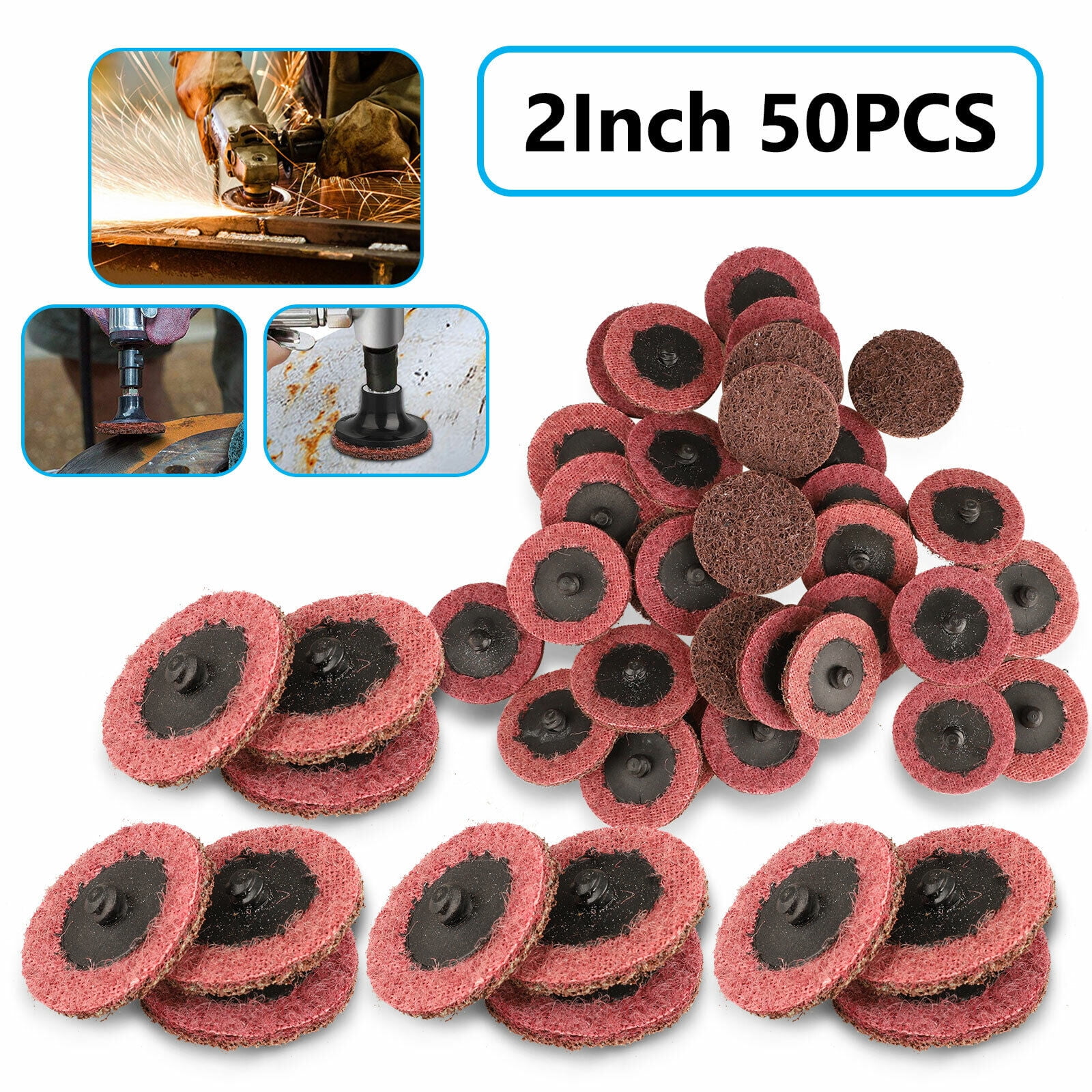 50x 2" Surface Sanding Disc Medium Grit Die Grinder Roll Lock Disc ...