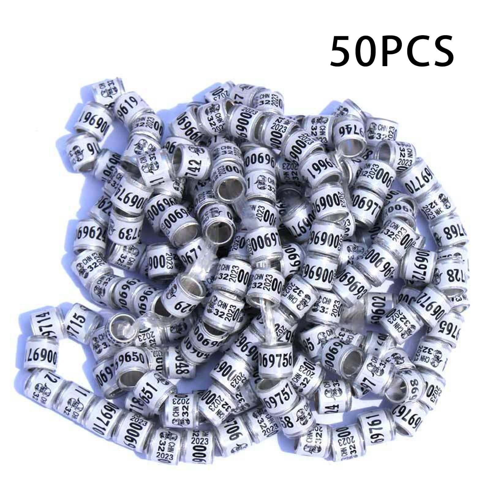 50x 2023 Aluminium Leg s Dove Foot Bands Identification for Parrot ...