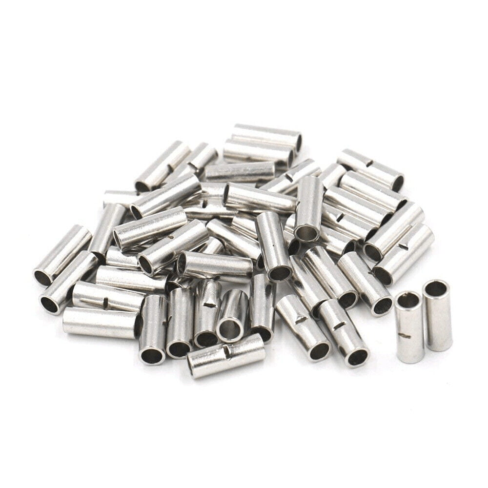 50x Bare Copper Wire Splice Butt Connectors Ferrule Crimp Terminals 12 ...