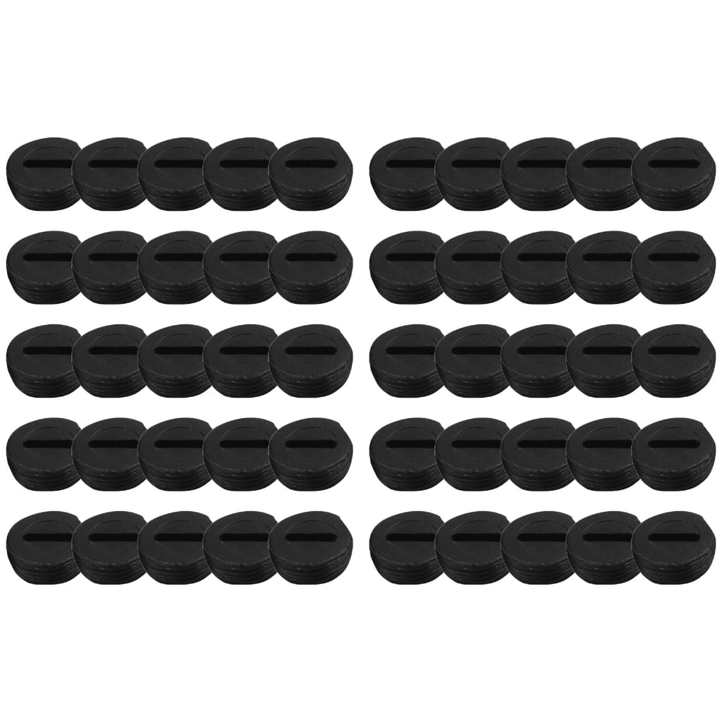 50x Black Plastic Carbon Brush Holder Caps with Slotted Connectors for ...