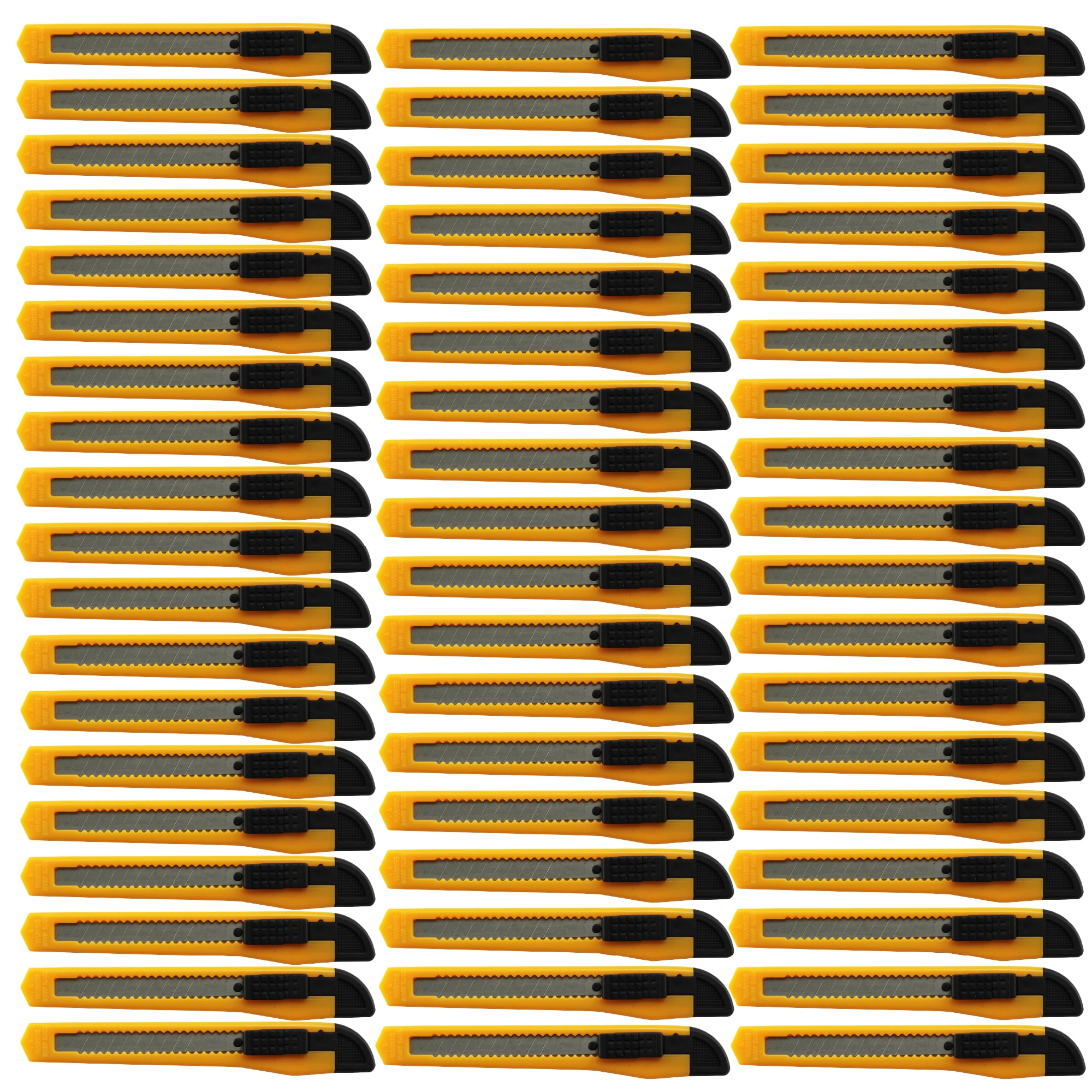 50x Bulk Small Yellow Utility Knife Box Cutters Snap Off Blade 9MM ...