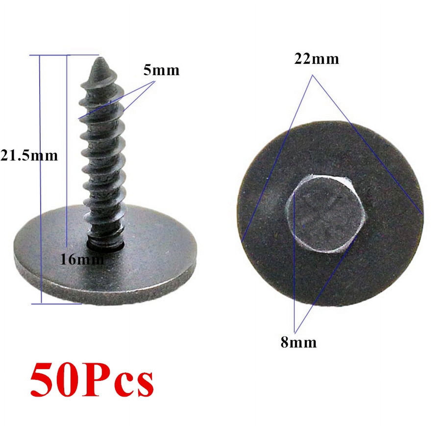50x Car SUV Repair Screws Body Fender Bumper Clips 8mm Hex Washer Head ...