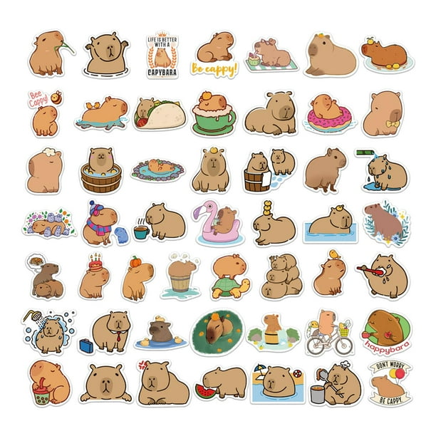 50x Cartoon Stickers for Kids Cartoon Capybara Sticker Funny Decorative ...