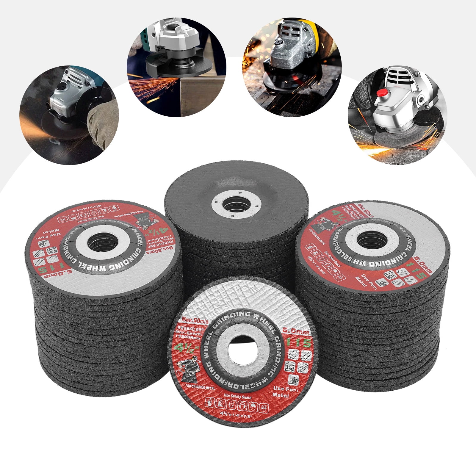50x Grinding Sanding Wheels,Black Grinding Wheel Angle Grinder Metal ...