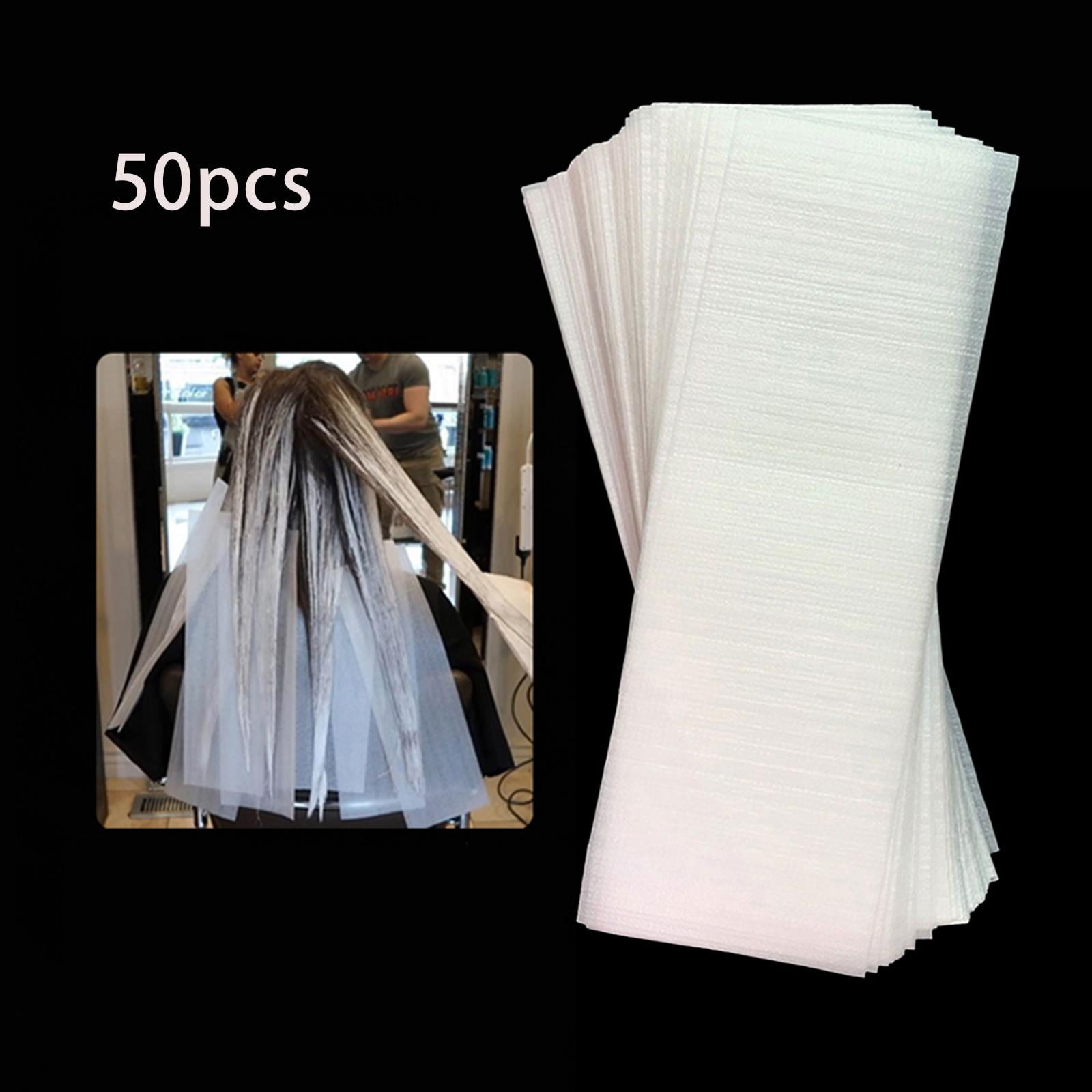 50x Hair Dyeing Paper Highlighting Strips Hair Bleach Separating Sheet ...