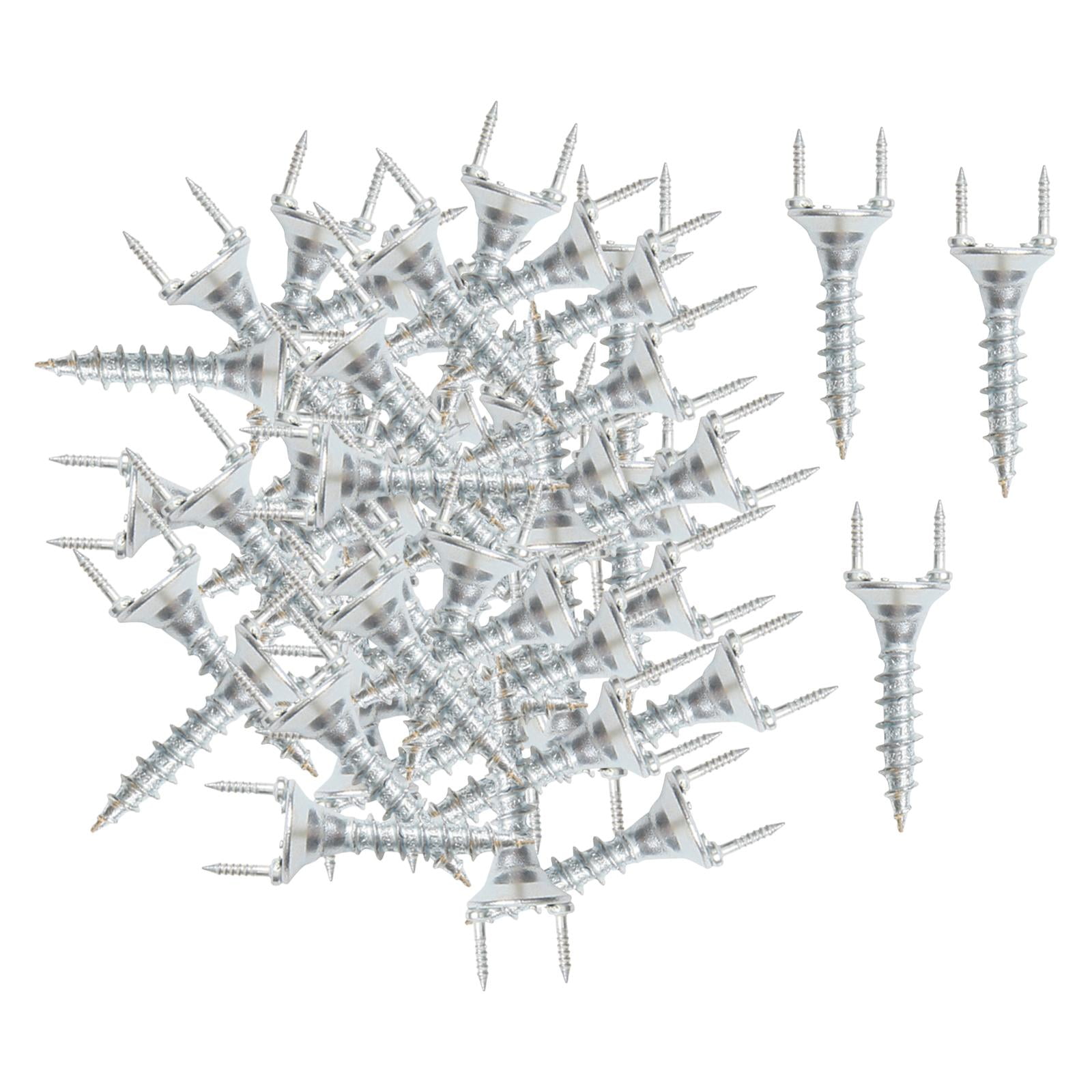 50x Invisible Screws Double Headed Screw Solid Wood Baseboard Thread ...