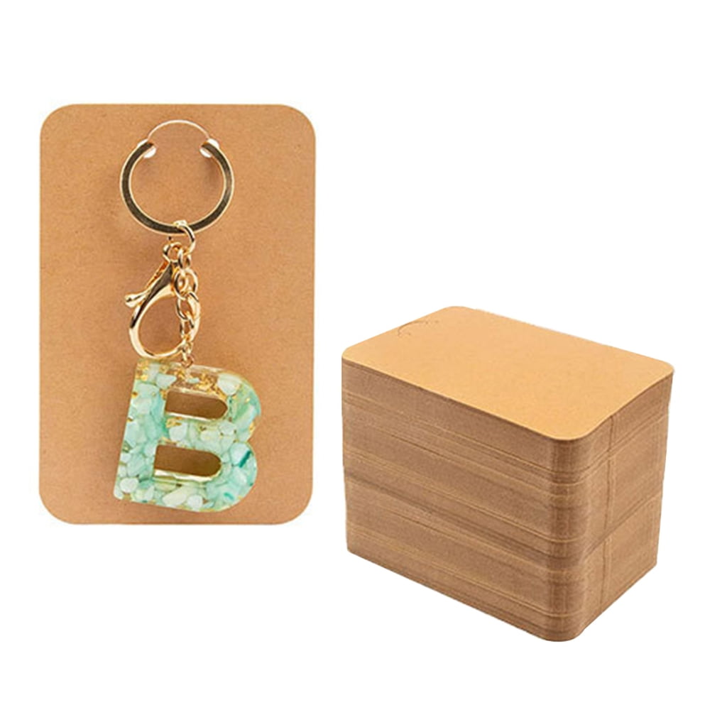 50x Keychain Packaging Cardstock Holder for Displaying Keyring Brown ...