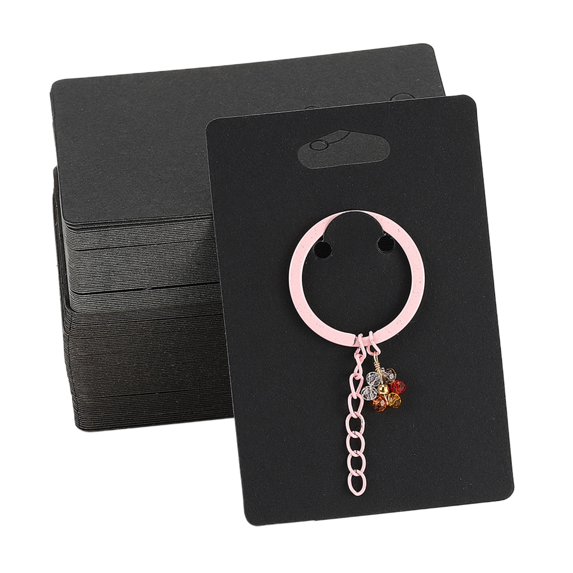 50x Keychain Packaging Cardstock Holder for Displaying Keyring Brown ...