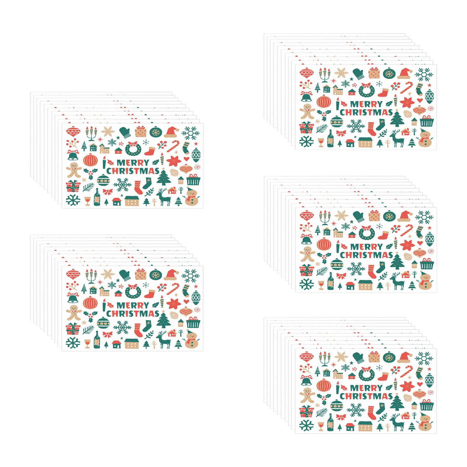 50x Mini Christmas Cards, Greeting Cards Supplies, Christmas Tree ...