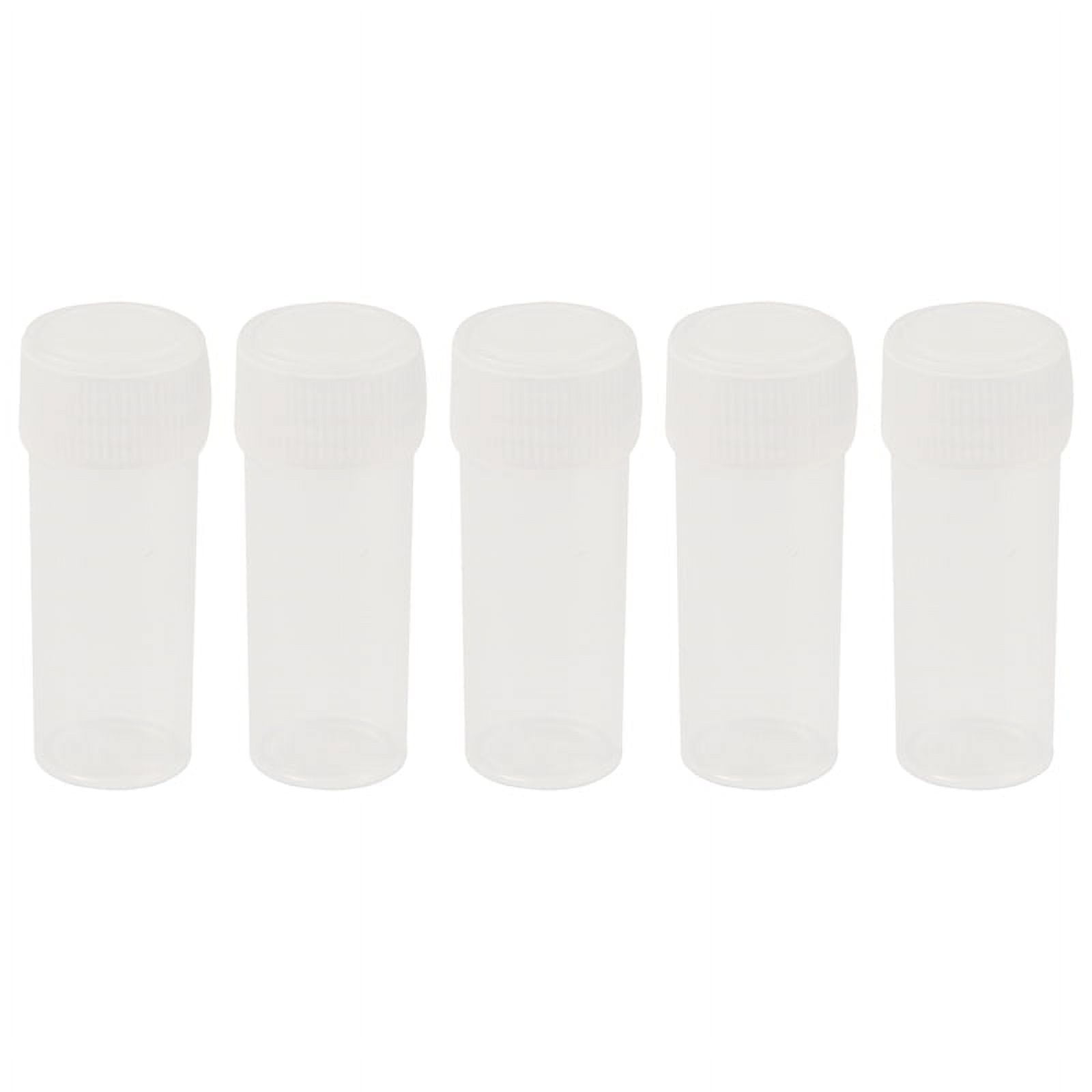50x Plastic Sample 5ml Test Tube Lab Small Vial Storage Container + Lid ...