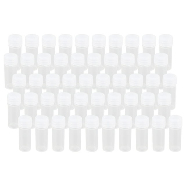 50x Plastic Sample Bottle 5ml Test Tube Lab Small Vial Storage ...