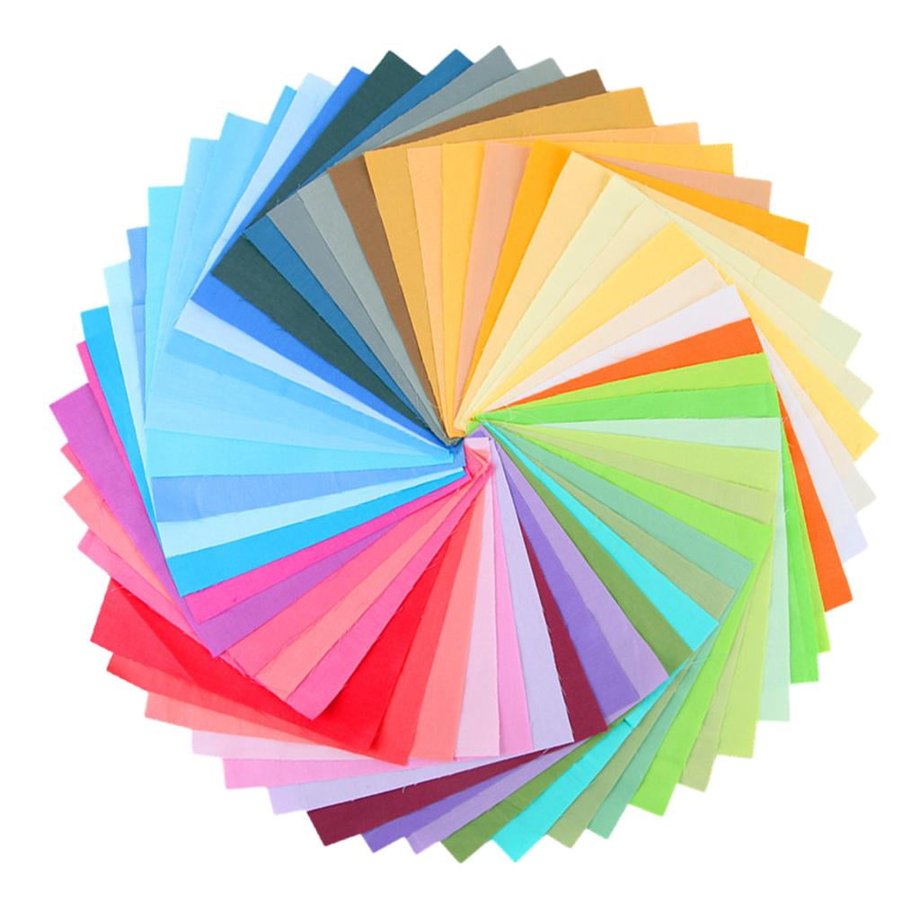 50x Solid Color Cotton Fabric Quilting Sewing Patchwork Bundle 10x10cm ...