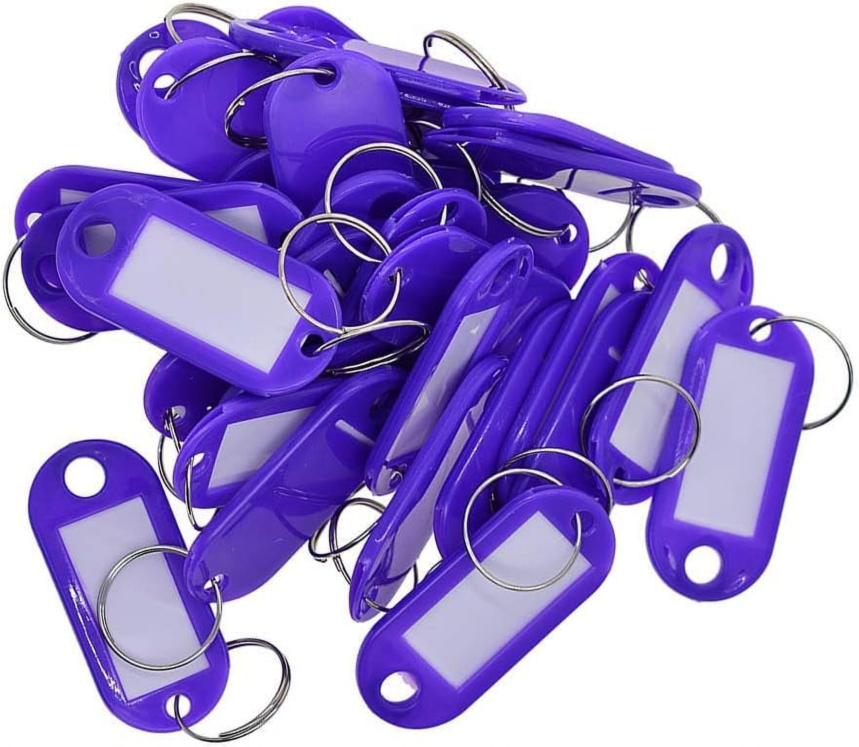 50x Solid Study Colored Waterproof Plastic Key Fob Luggage ID Tags ...