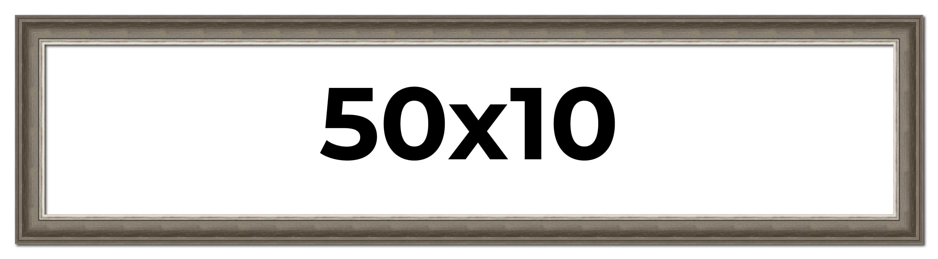50x10 Frame Brown Solid Wood Picture Frame | 1.75 Inch Moulding Width ...