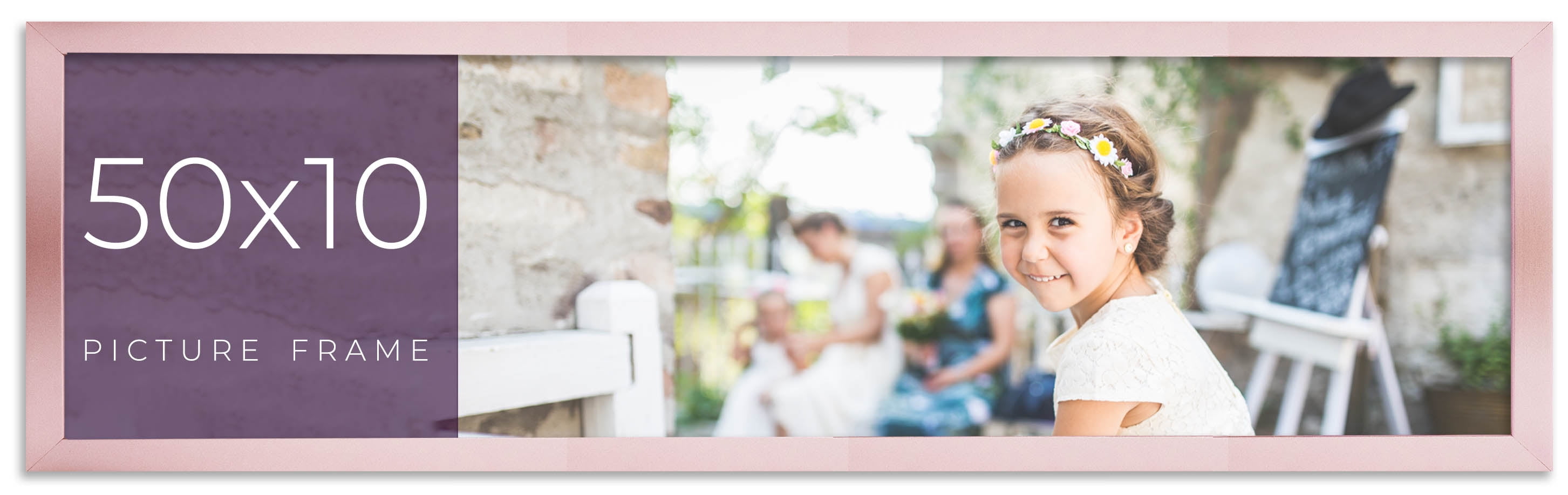 50x10 Frame Pink Real Wood Picture Frame Width 0.75 inches | Interior ...