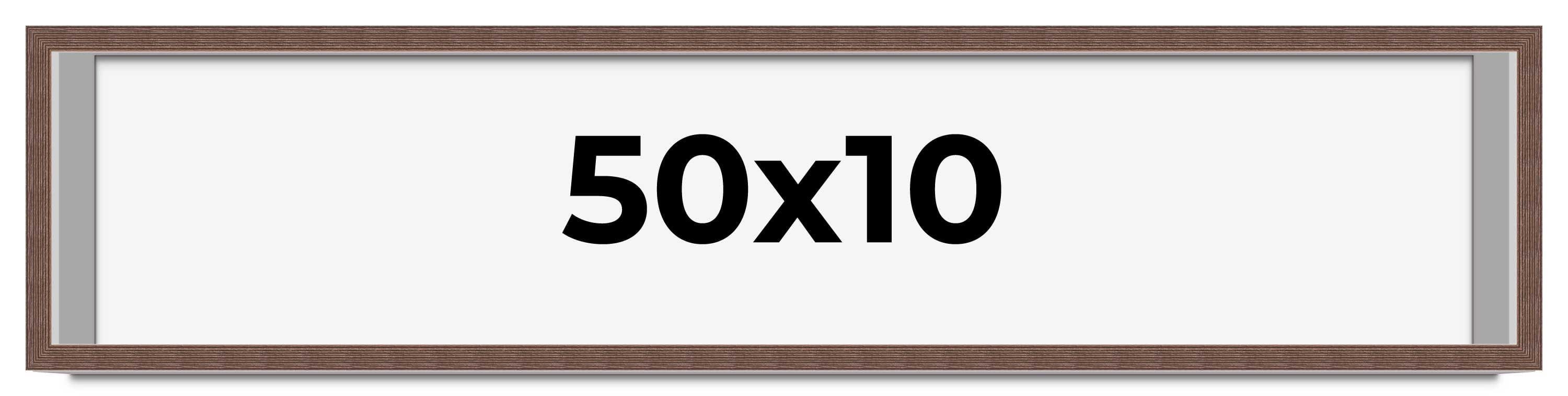 50x10 Shadow Box Frame Brown | 1.125 inches Deep Real Wood Rustic ...