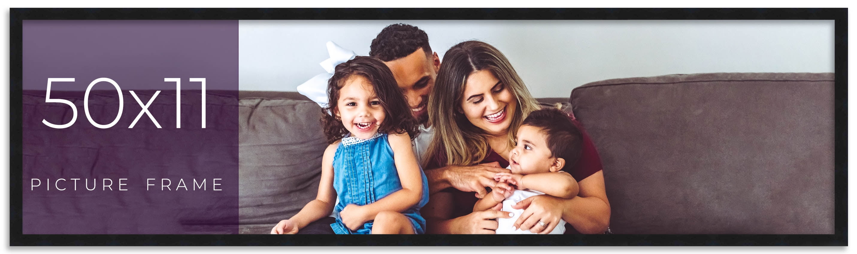 50x11 Frame Black Real Wood Picture Frame Width 0.75 inches | Interior ...