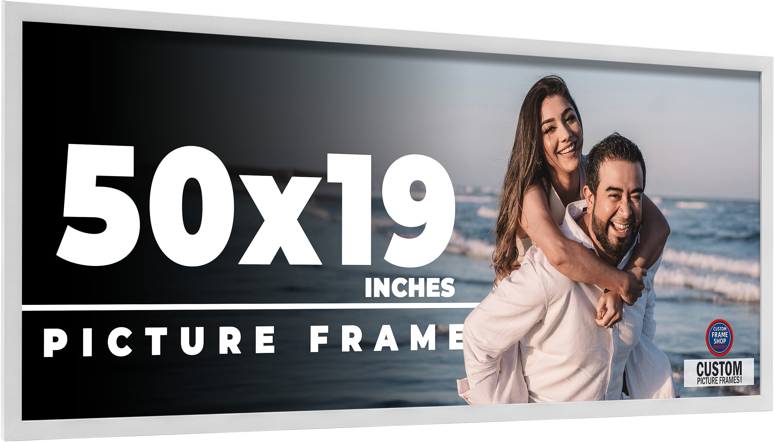 50x19 Frame White Real Wood Picture Frame Width 0.75 inches | Interior ...