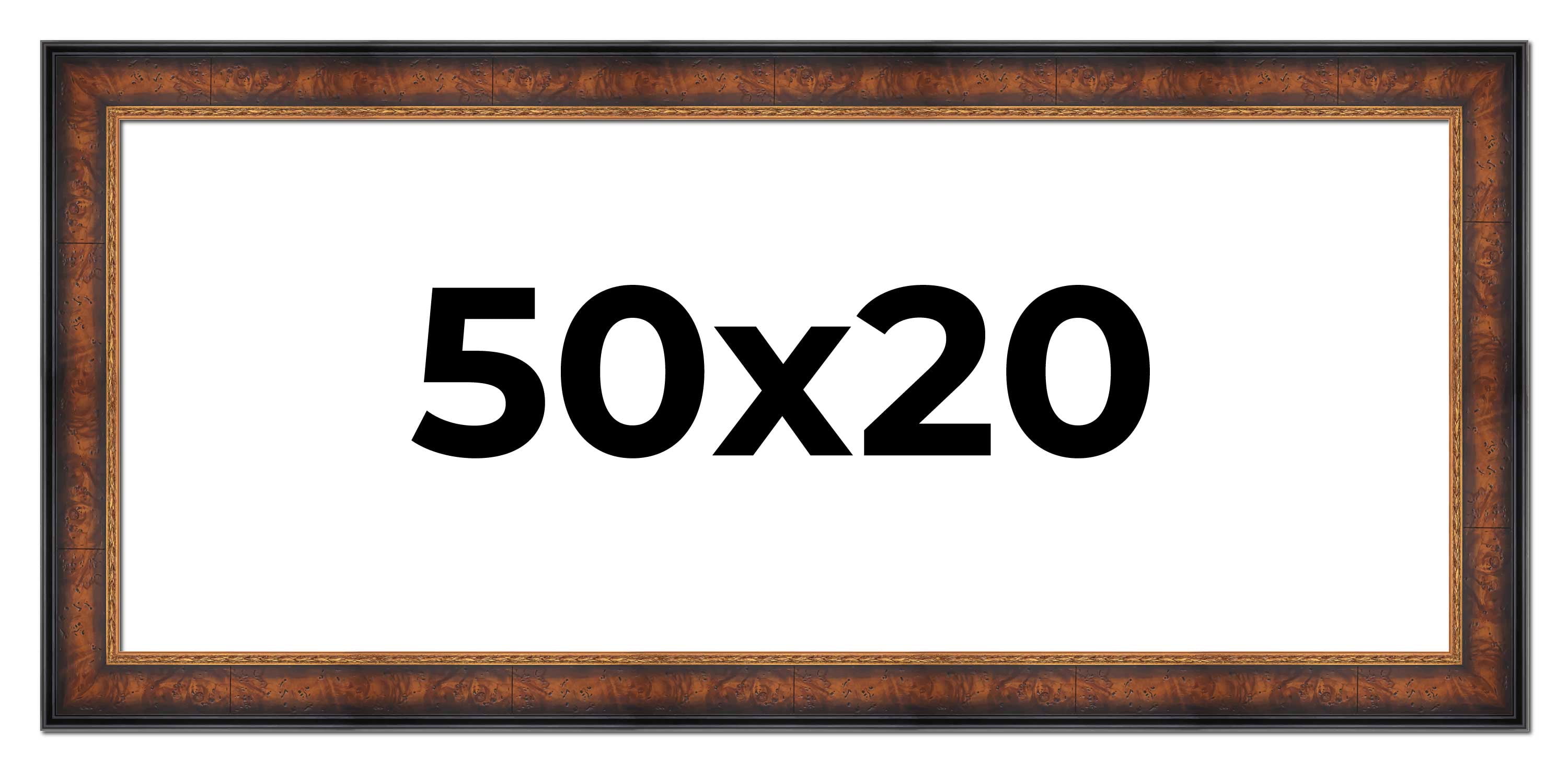 50x20 Frame Brown Walnut Gold Ornate Trim Solid Wood Plein Air Picture ...