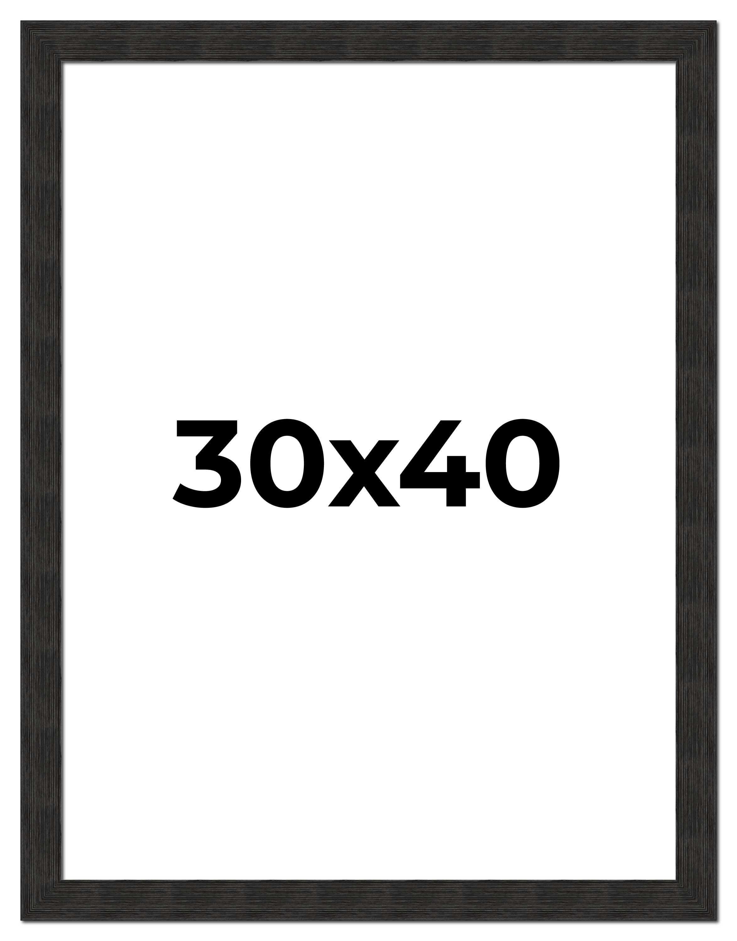 30x40 Contemporary Black Picture Frame - UV Acrylic, Foam Board Backing ...