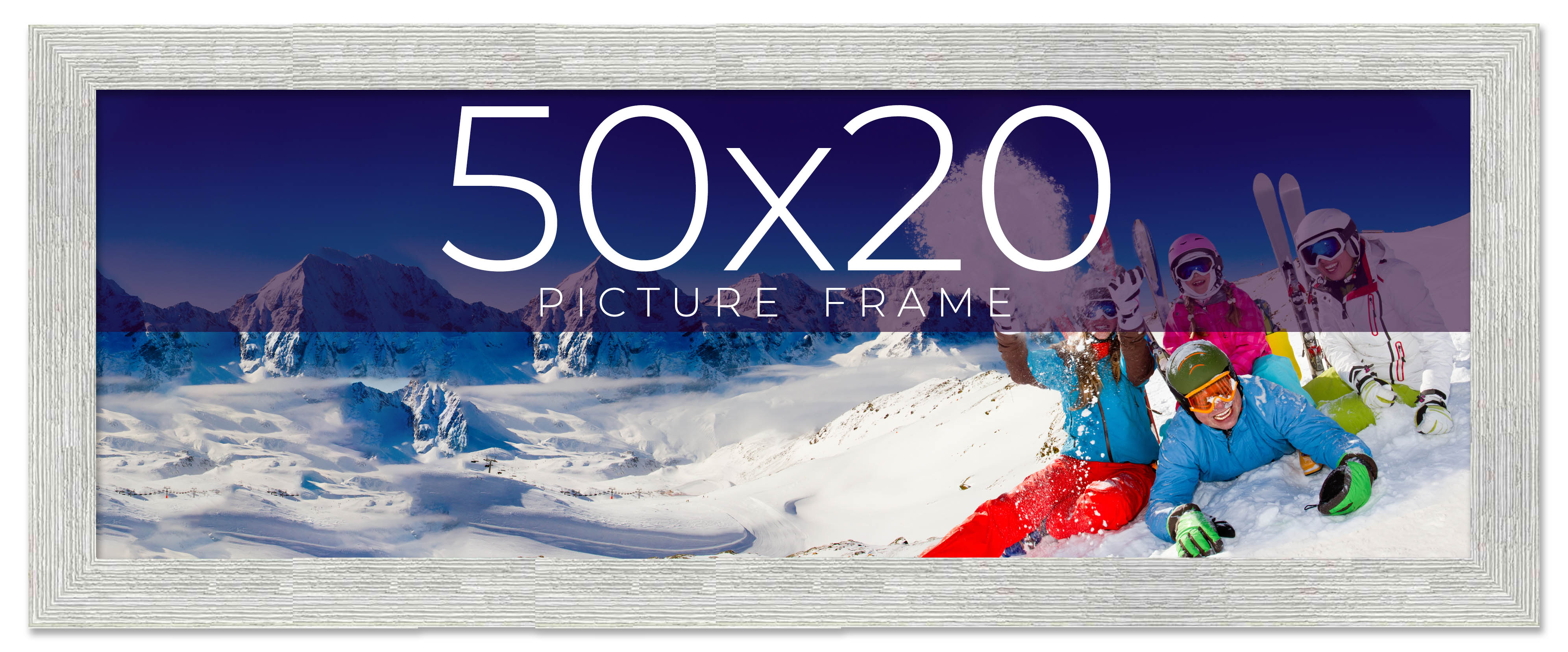 50x20 Frame White Real Wood Picture Frame Width 1.5 inches | Interior ...