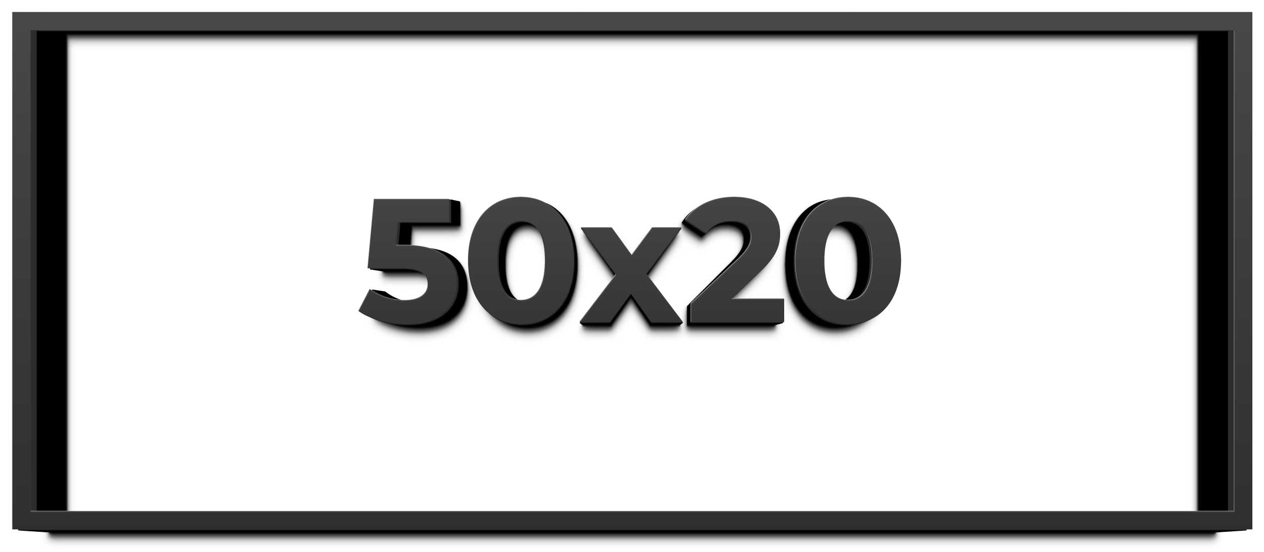 50x20 Shadow Box Frame Black | 2 Inches Deep Real Wood Contemporary ...