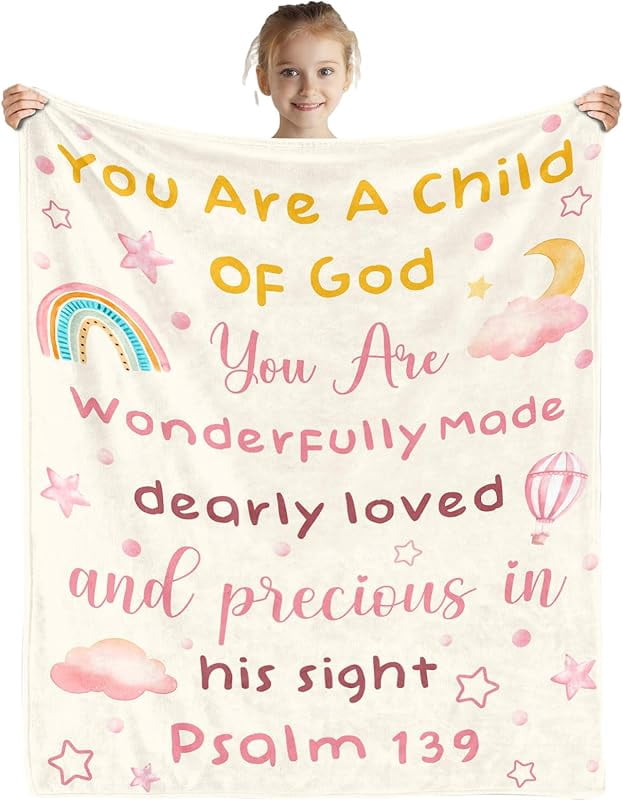 50x40 inches Throw Blanket Baptism Gifts for Boys Girls, Baptismal Gift ...